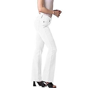 Hybrid & Company Women's Skinny Bootcut Stretch Pant P31698BL White 11