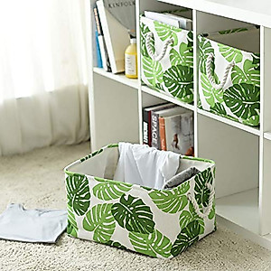 Tegance Storage Baskets Bins for Organizing, Foldable Sturdy Fabric Basket W/Handles, Large Rectangular Decorative Storage Basket for Shelves Nursery Closet Toy Blanket (3 Pack 15.7x11.8x8.3")…