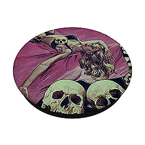Sexy Pin Up Girl Creepy Skeleton Skull Pinup Lingerie Girl PopSockets PopGrip: Swappable Grip for Phones & Tablets
