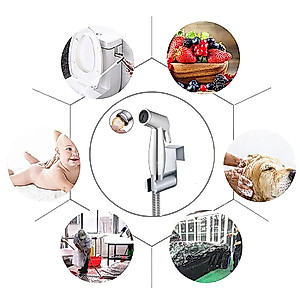 Hand Held Bidet Sprayer - Sprayer Shattaf Toilet Bidet Shower Head for Bathroom Sink or Toilet - with 59-inch Hose and Wall Bracket