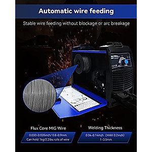 RILAND Mig Welder Welding Machine: Flux Core Welder Gasless Welding Machines Wire Feed Welders IGBT Electric Portable Mig Welder 110V 120V with 2lb Flux Core Welding Wire Beginners Welder Kit