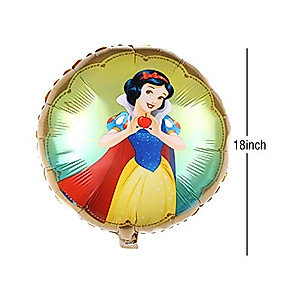 5PCS Snow White Princess Party Shape Foil Balloons For Kids Birthday Baby Shower Girl's Princess Theme Party Decorations