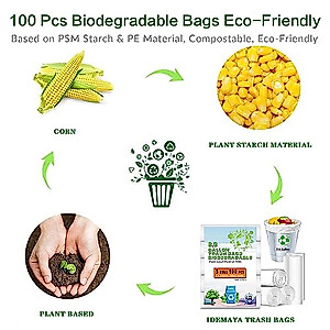 2.6 Gallon Trash Bags, 100 Counts Strong Durable Small Garbage Bags Ultra Thick Recycling Eco-Friendly Trash Can Liner Waste Bin Bags for Bathroom Kitchen Bedroom Office Car Pet (White)