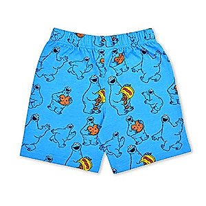 Sesame Street Elmo and Cookie Monster Boys 2 Piece T-Shirt and Short Set for Infant and Toddler- Red/Blue