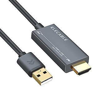 ELECABLE HDMI to USB Video Capture Adapter Cable, 1080P HD Record Gaming,Streaming,Teaching,Video Conference for Computer,TV,PS4/PS5,Switch,Xbox and More(6FT)