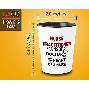 Nurse Shot Glass 1.5Oz - Idea for Nurses week Nursing Student Nurse Appreciation Week Future Doctor NICU - Nurse Practitioner Brains of a Doctor Heart