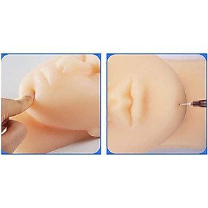 Practice Training Head Injection Model, Training Silicone Human Face Wearable Simulated Human Skin Training Pad for Micro-Plastic Teaching, Practice Training to Medical Student, Doctor, Esthetician