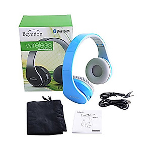 New Blue Color Over-Ear- HiFi Stereo- Bluetooth Headphones Headset-with Retail Package!
