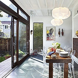 2xhome Louis Large Transparent Vanity Mid Century Ghost Chair, Clear