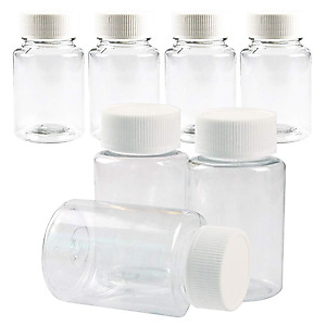 12PCS Clear Empty Portable Thicken Plastic Bottles Case with White Screw Cap Holder Storage Container for Liquid Solid Powder Dispense (80ml/2.7oz)
