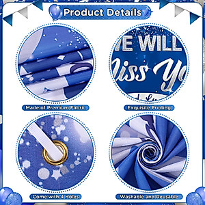 Blue Sliver Farewell Party Decorations Good Luck We Will Miss You Banner 18PCS We Will Miss You Balloons for Boys and Men Farewell Going Away Retirement Graduation Goodbye Party Supplies
