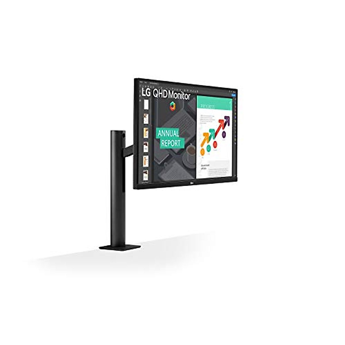 LG 27” 27BN88Q-B Ergo IPS QHD Monitor (2560x1440) with Ergonomic Stand & C-Clamp, USB Type-C™, DCI-P3 95% (Typ.), HDR10 and AMD FreeSync™
