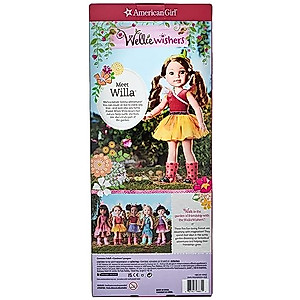 American Girl WellieWishers 14.5-inch Willa Doll with Coral Leotard, Mesh Skirt, Headband, and Boots, For Ages 4+