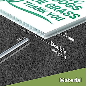 2 PC Please Keep Off Grass Sign with Stake - 8 x 12 Coroplast No Pooping Dog Signs for Yard - Stay Off Grass Sign - Keep Dogs Off Lawn Sign