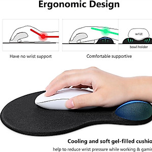 Mouse Pad - Mouse Mat with Wrist Rest Support, Gel Foam Rest Anti-slip Rubber Base, for Laptop Computer PC Home Office Working Gaming -wolf chief magic circle Indian style