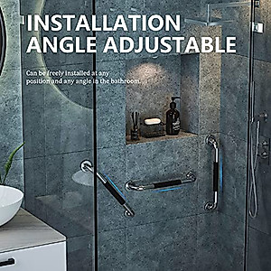 2 Pack 16 Inch Shower Grab Bar w/Anti Slip Rubber Grip,ZUEXT SUS304 Stainless Steel Bath Grab Bar,Bathroom Balance Bar,Wall Mount Safety Handrail Support,Handicap Injury Elderly Senior Assist Handle