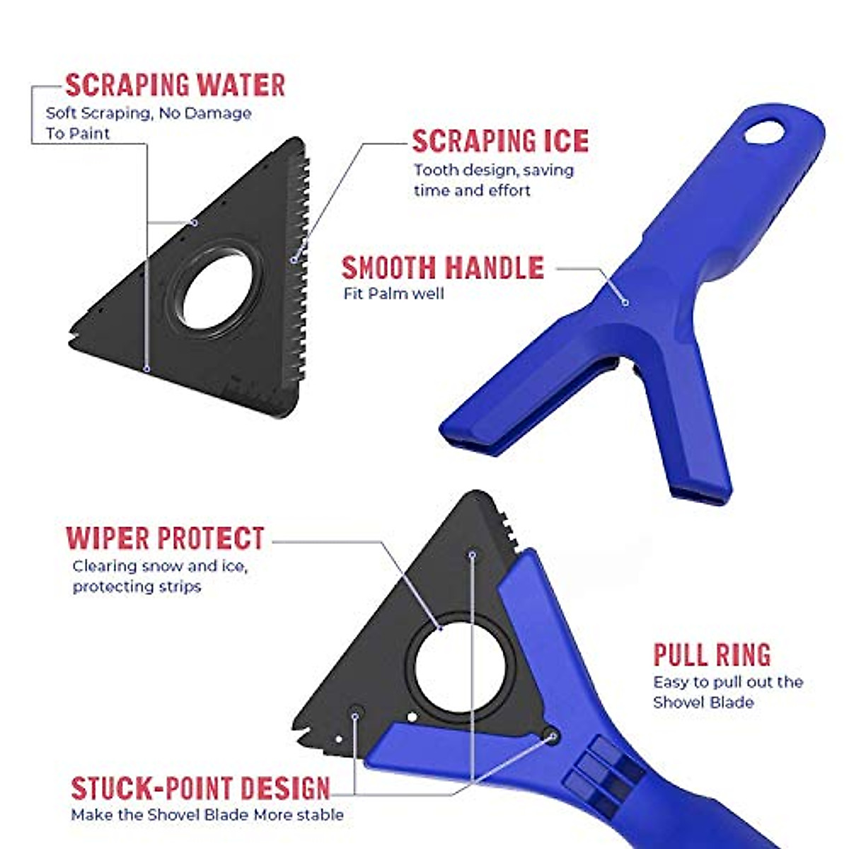 ijoltz 49" Extendable Snow Brush Shovel & Ice Scraper - Telescoping Foam Grip Auto Vehicle Windshield Snowbrush Long Handle Removal Tool Winter for Car SUV Trucks