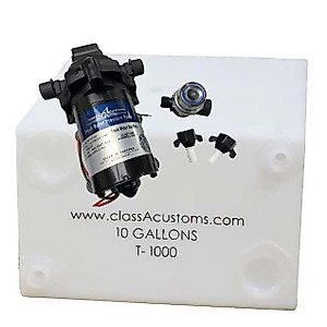 Class A Customs | 10 Gallon RV Concession Fresh Water Tank with 12 Volt Water Pump | T-1000-PUMP