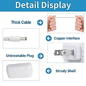 YANZHI Power Cord for Ingenuity/Fisher Price Baby Swing, [6V, 6.6ft] Snugapuppy Power Cord