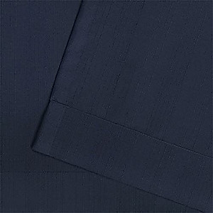Exclusive Home Loha Linen Grommet Top Curtain Panel Pair, 54"x108", Peacoat Blue