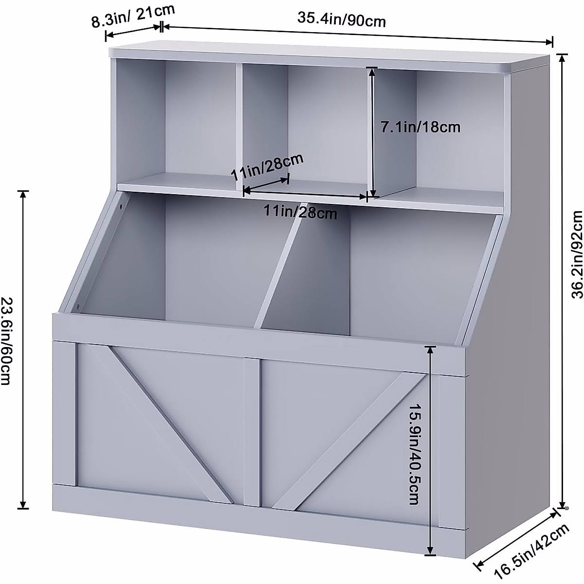 GAOMON Toy Storage Organizer and Kids Bookshelf, Toddler Toy Storage Cabinet with Toy Shelf, Toy Organizer and Kids Bookcases Fit for Playroom Bedroom Nursery Classroom School Kindergarten Daycare
