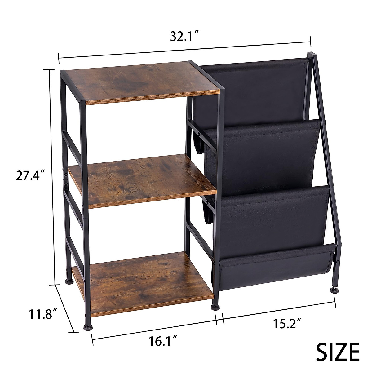 Zekeoney Record Player Stand Turntable Stand with 3-Tier Vinyl Record Storage, Vinyl Holder Display Shelf Holds Up to 200 Albums, Vinyl Record Holder Cabinet for Living Room, Bedroom