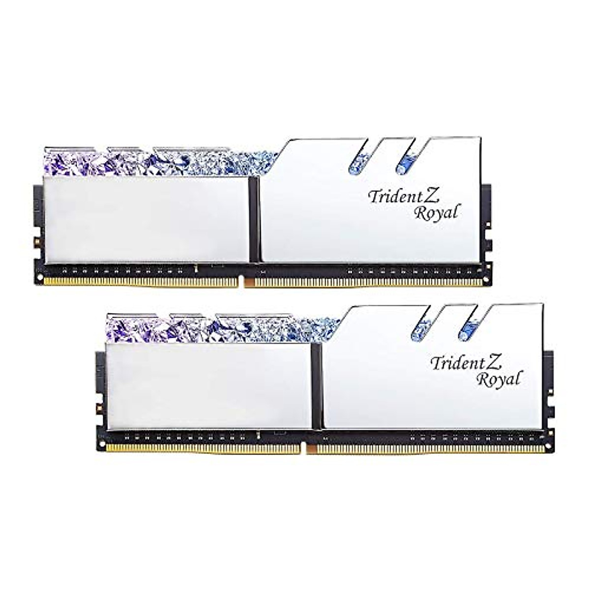 G.SKILL Trident Z Royal Series (Intel XMP) DDR4 RAM 16GB (2x8GB) 3200MT/s CL16-18-18-38 1.35V Desktop Computer Memory UDIMM - Silver (F4-3200C16D-16GTRS)