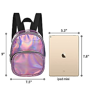 USPECLARE Women Casual Mini Backpack,PU Leather Travel Shopping Bags Daypacks for Work, Security Travel, Concert & Sport Even (Magic Pink)