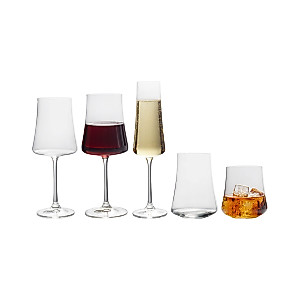 Mikasa Aline Set of 4 Red Wine Glasses, 4 Count (Pack of 1), Clear
