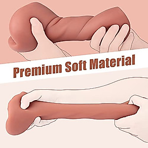 ENVONI Male Masturbators Adult Sex Toys with 3D Realistic Textured Pocket Pussy and Tight Anus Sex Stroker,Sex Doll Adult Sex Toy for Men,Men's Pocket Pussy Blowjob Stroker Anal Play