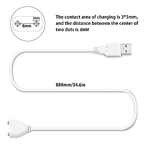 Original Replacement DC Charging Cable USB Cord for Rechargeable Wand Massagers Charger/Magnetic Charger(6mm)
