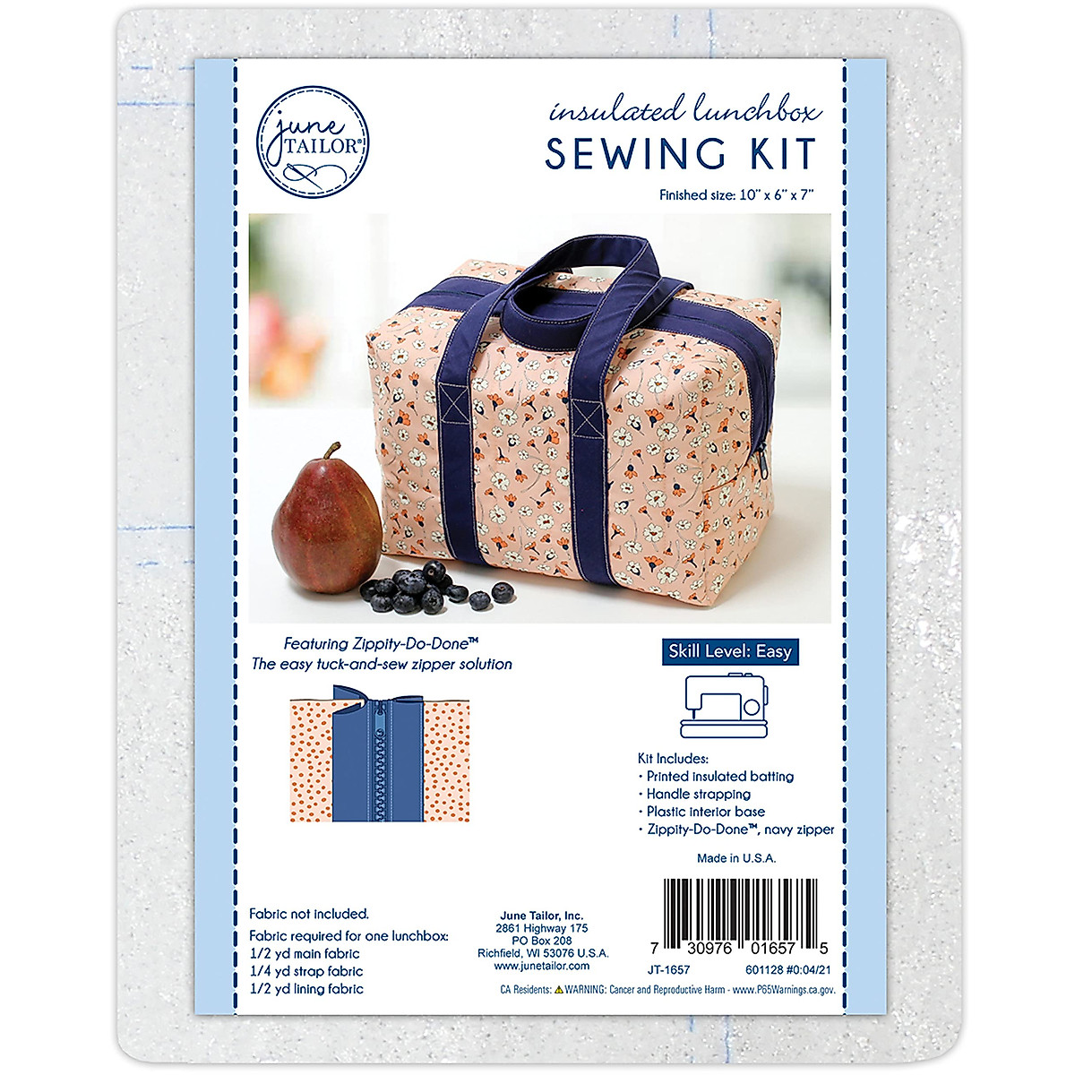 June Tailor Lunchbox KIT, Navy Zippity-do-Done(tm)