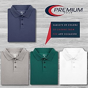 Premium Wear 2-Pack Men's Navy Polo T-Shirts Quick-Dry Moisture Wicking - Breathable, Lightweight, and Durable - Perfect for Sports, Gym, and Outdoor Activities - Machine Washable 2X-Large