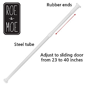 Sliding Glass Door Security Bar White Color - Feel Safe at Home with This Adjustable Home Security Bar 7/8" Dia. X 23" to 40" (1-Pack)