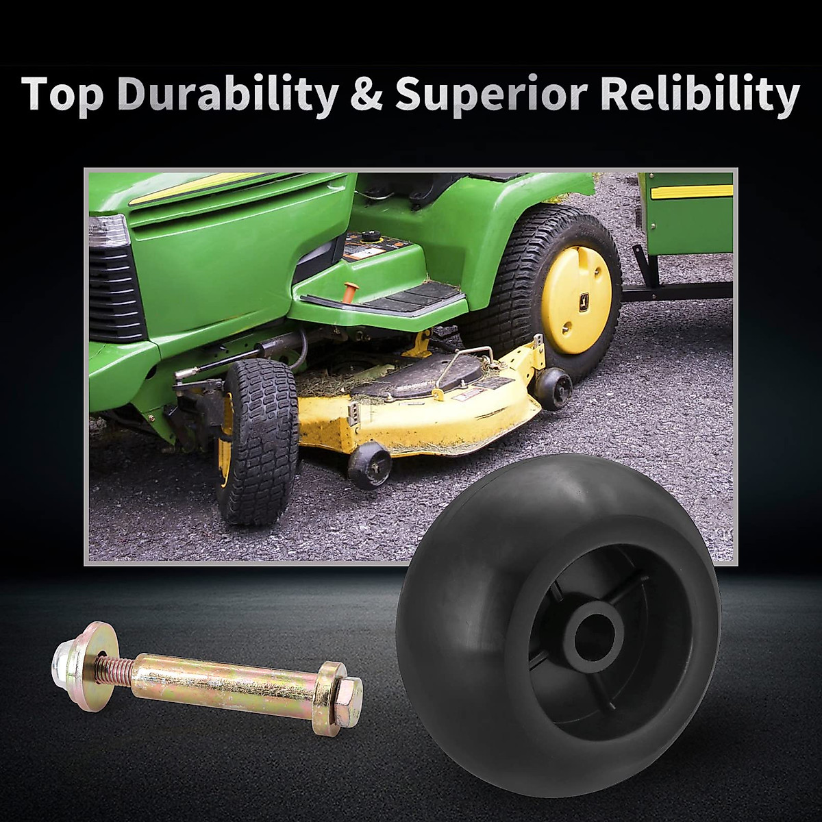 KIPA Mower Anti Scalp Deck Wheel Kit Replace for Bad Boy 022-5234-98 103-3168 103-7263 103-4051 Toro 1-603299 68-2730 Husqvarna 5391026-43 and Many Bore 5/8" Wheel Size 5-2.75 Durable PACK-6