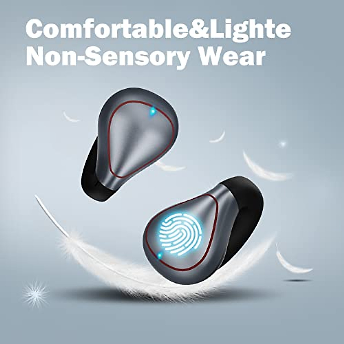 Open Ear Headphones Bluetooth True Wireless Open Earbuds for iPhone Android, Mini Open Ear Buds for Running with Mic Workout Cycling Headphones Sport Earphones Earbuds for Small Ear Canals- Dark Grey