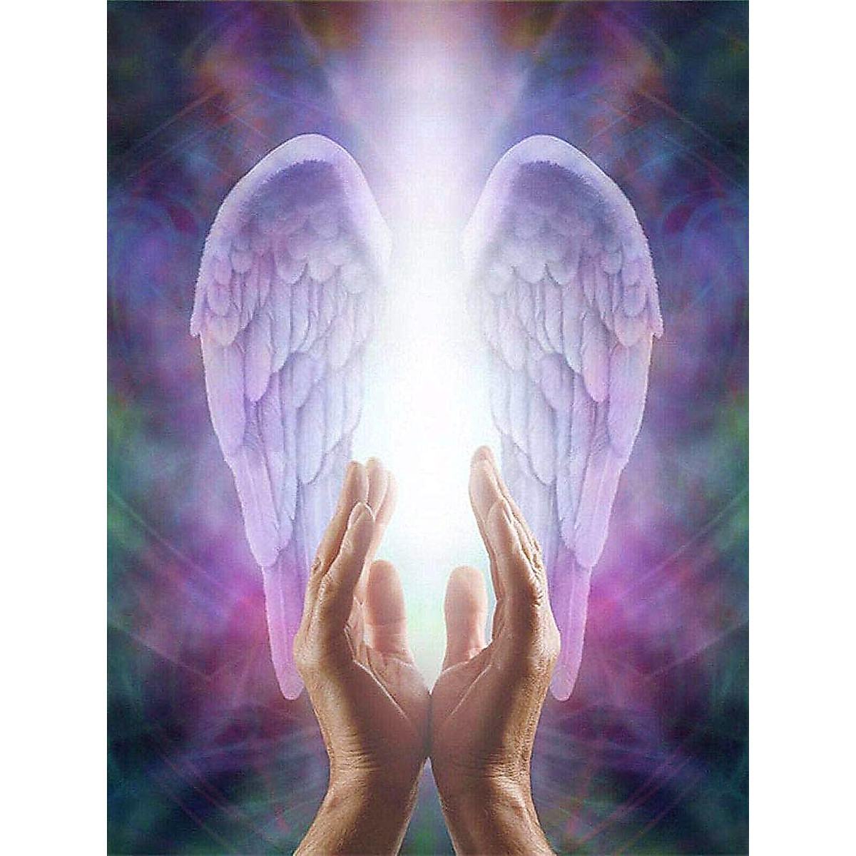 NIHO-JIUMA Diamond Painting Kits Pray Wings, 5D Full Drill Diamond Art Kits Painting Gift for Adult, Home Decoration (30X40cm/11.8x15.7inches)