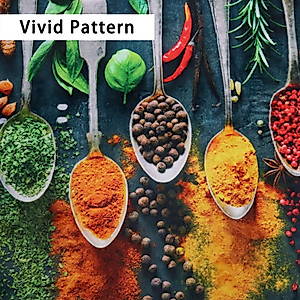 Vantaso Kitchen Mat Rug Colourful Herbs and Spices Set of 2 Cushioned Non-Slip Waterproof Kitchen Floor Mats Comfort Runner Rugs