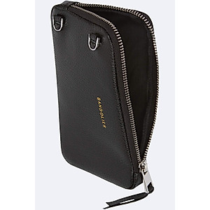Bandolier Expanded Zip Pouch - Black/Silver - Phone Case & Strap Sold Separately