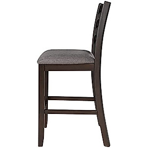 FANYE 5-Piece Counter Height Kitchen & Dining Room Dinette Furniture Sets Include Wooden Square Table with Bottom Storage Shelves and 4 Upholstered Back Chairs for 4 Persons Family Meal,Espresso