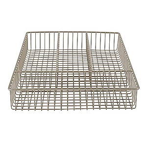 Spectrum Grid Modern Farmhouse Organizer & Utensil Holder, Rustic Kitchen Storage & Cutlery Tray, Silverware Drawer Organizer, Small, Satin Nickel