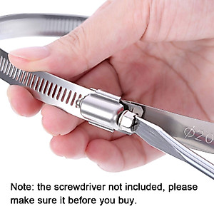 4 Pieces Adjustable 304 Stainless Steel Duct Clamps Hose Clamp (8 Inch)