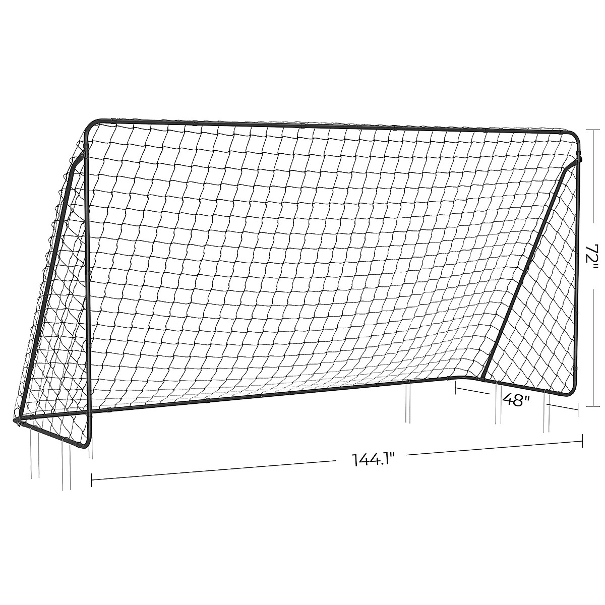 SONGMICS Children's Soccer Goal 12 x 6 Foot, in Garden, Courtyard, Park, Beach, Metal Pipes and PE Net, Quick Assembly, Black USZQ366B01V1