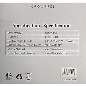 CROWNFUL Mini Fridge, 4 Liter/6 Can Portable Cooler and Warmer Personal Fridge for Skin Care, Cosmetics, Food,Great for Bedroom, Office, Car, Dorm, ETL Listed (Black)