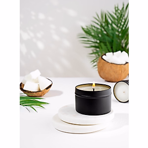 Black Candle Tins 4oz, Bulk Candle Making Tins 24 Piece Candle Containers, Wholesale Candle Jars for Candle Making - More Color Available (Black)