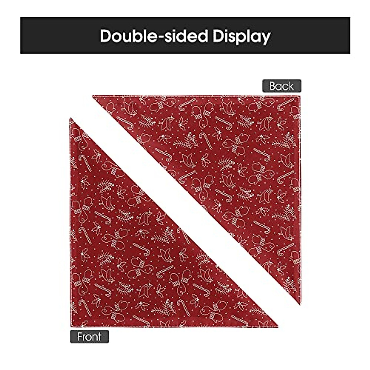 AVOIN colorlife Christmas Holly Red Berries Pet Bandana 2 Pcs, Adjustable Candy Cane Gloves Holiday Party Triangle Reversible Dog Cat Scarf for Small Medium Large Dogs