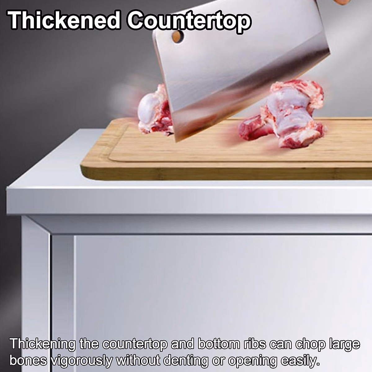 CHBMZ Stainless Steel Prep Table, W/Sliding Doors, Heavy Duty Workbench W/Cabinet, with Backsplash and Undershelf for Kitchen Restaurant (Size : 80x60x80cm/31x24x31in)