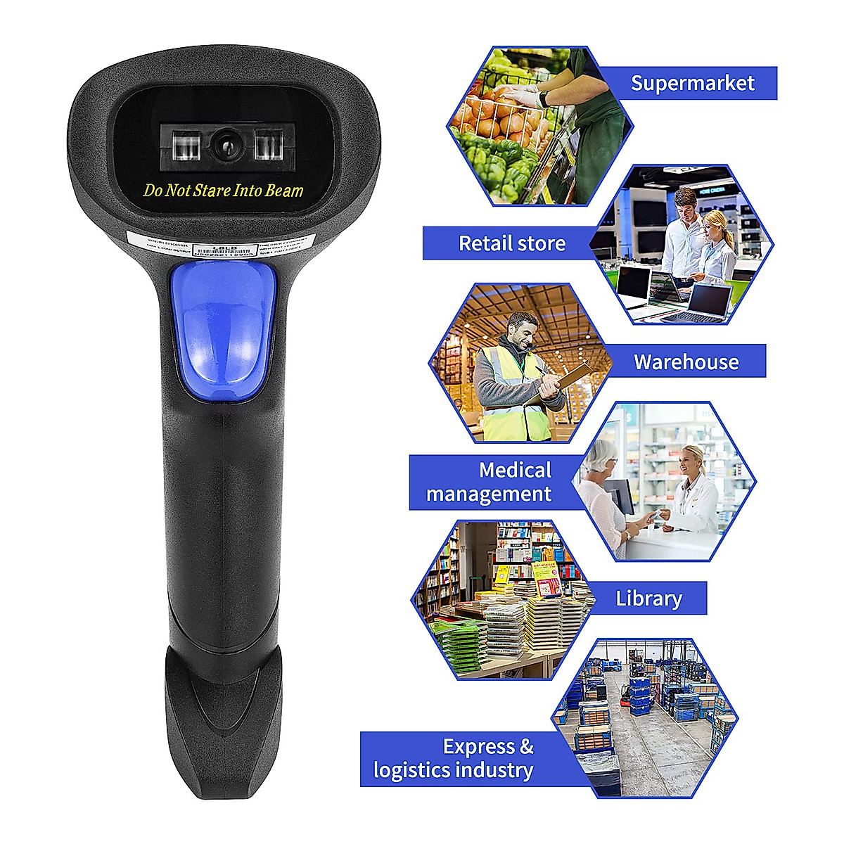 NetumScan USB 1D Barcode Scanner, Handheld Wired CCD Barcode Reader Supports Screen Scan UPC Bar Code Reader for Warehouse, Library, Supermarket
