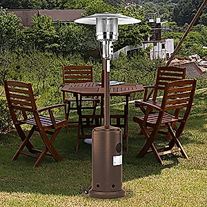 Patio Heater Propane with Cover - Outdoor Heaters For Patio Propane Heater Floor Standing with Wheels - Commercial Stainless Steel Gas Space Heaters for Outside Tent Camping, Porch, Pool and Garden