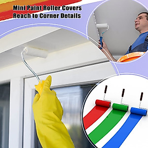 Nuogo 40 Pcs Foam Paint Roller Covers 4 Inch Small High Density Paint Roller Mini House Paint Rollers for Painting Wall Ceiling Cabinet Cupboard Door, White